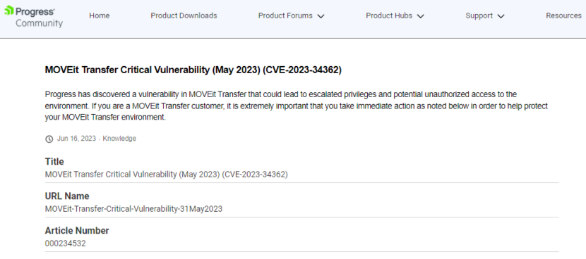 Mas de 500 organizaciones atacadas por cero day MOVEit – Blog de Itech Sas